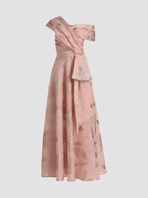 Talbot Runhof Metallic Jacquard Gown