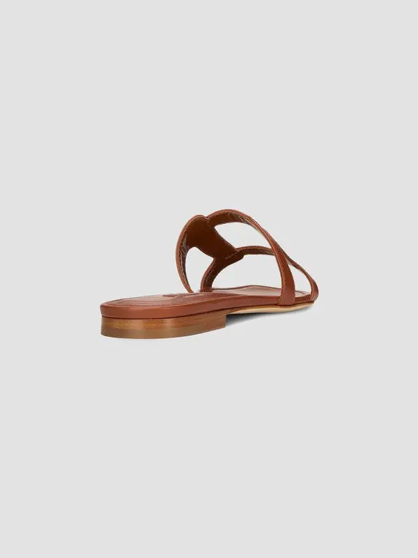 Manolo Blahnik Grellanuflat Leather Sandals
