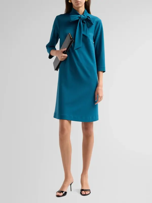 Ming Wang Amica Tineck Crepe Shift Mini Dress