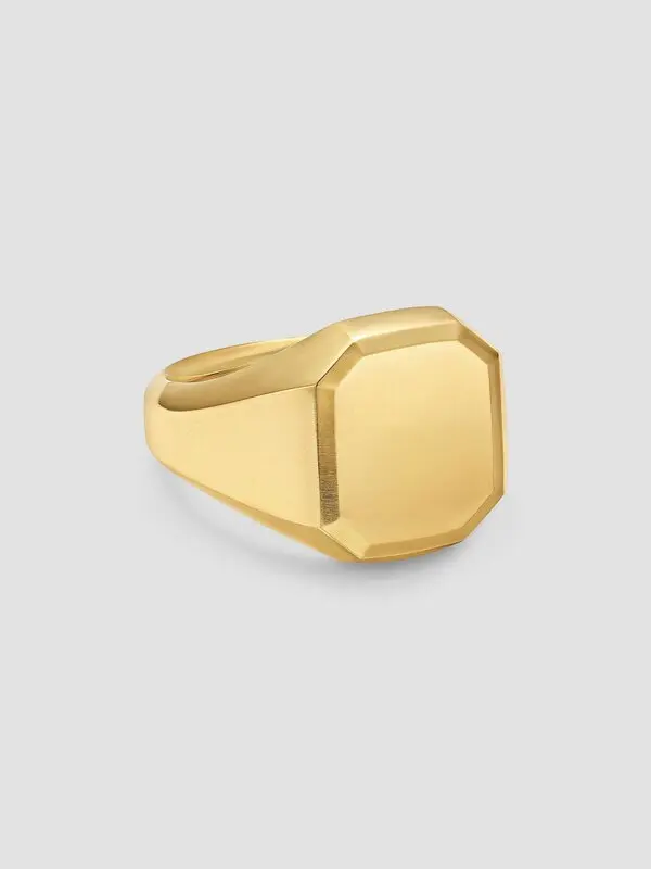 David Yurman Streamline Signet Ring In 18k Yellow 18mm