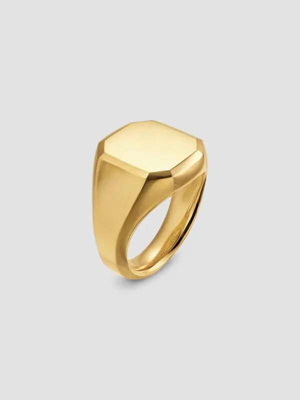 David Yurman Streamline Signet Ring In 18k Yellow 18mm