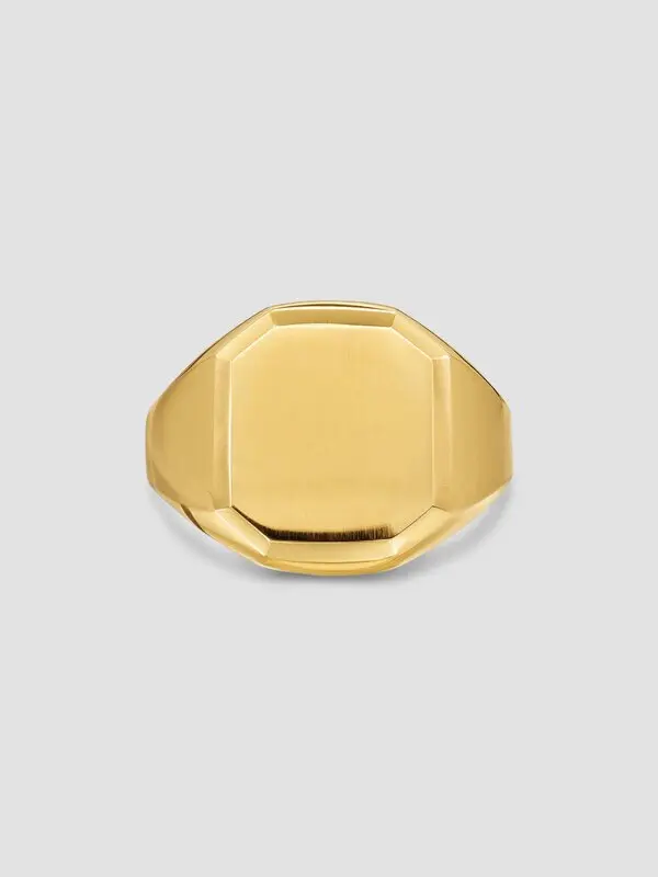 David Yurman Streamline Signet Ring In 18k Yellow 18mm