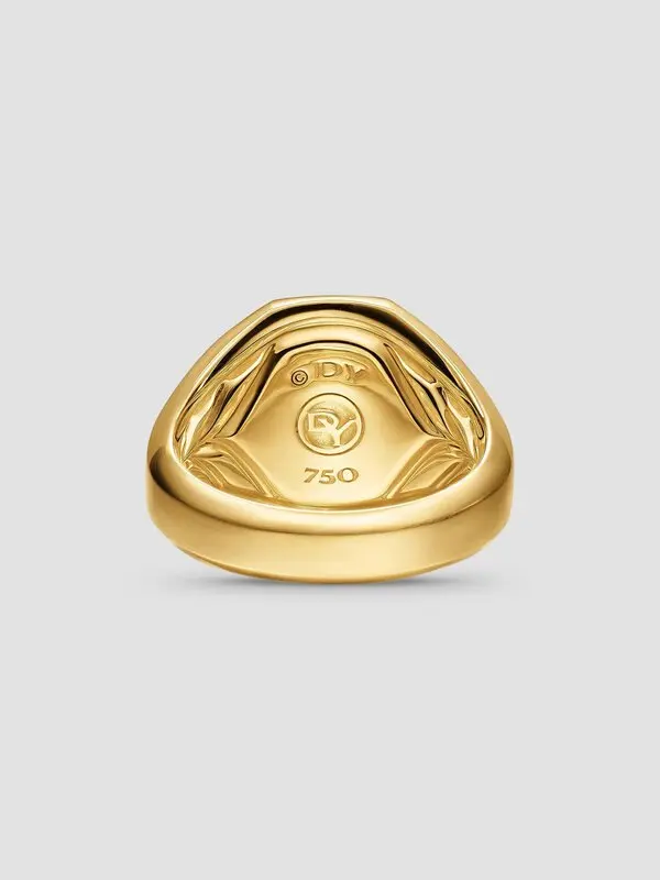 David Yurman Streamline Signet Ring In 18k Yellow 18mm