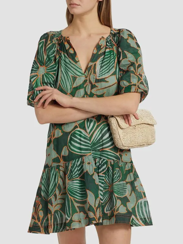 MARIE OLIVER Greta Floral Puff-sleeve Minidress