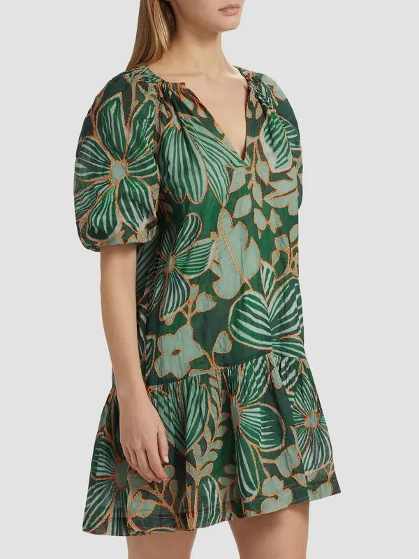 MARIE OLIVER Greta Floral Puff-sleeve Minidress