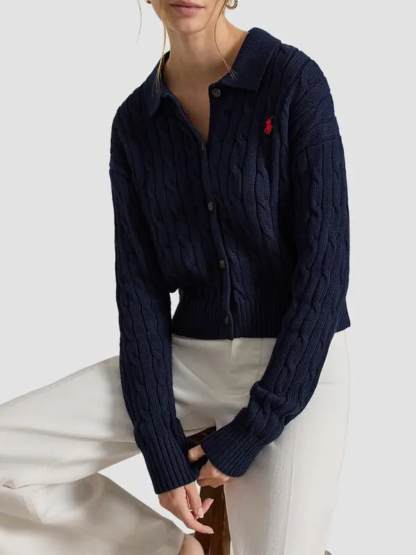 Polo Ralph Lauren Cable Cotton Polo-collar Cardigan
