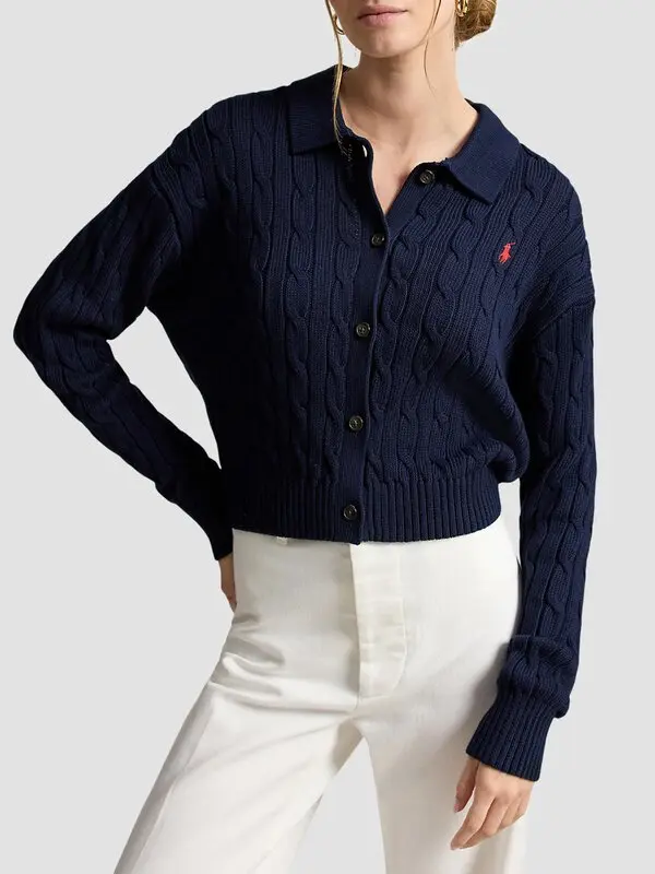 Polo Ralph Lauren Cable Cotton Polo-collar Cardigan