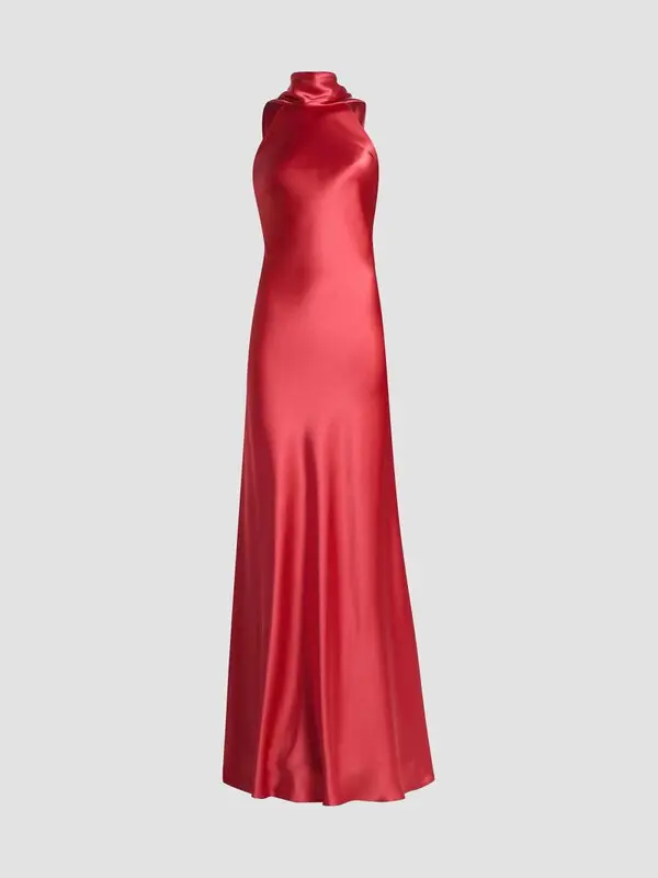 Talbot Runhof Paneled Satin Gown