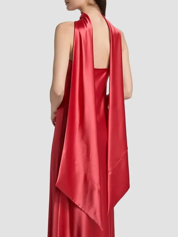 Talbot Runhof Paneled Satin Gown