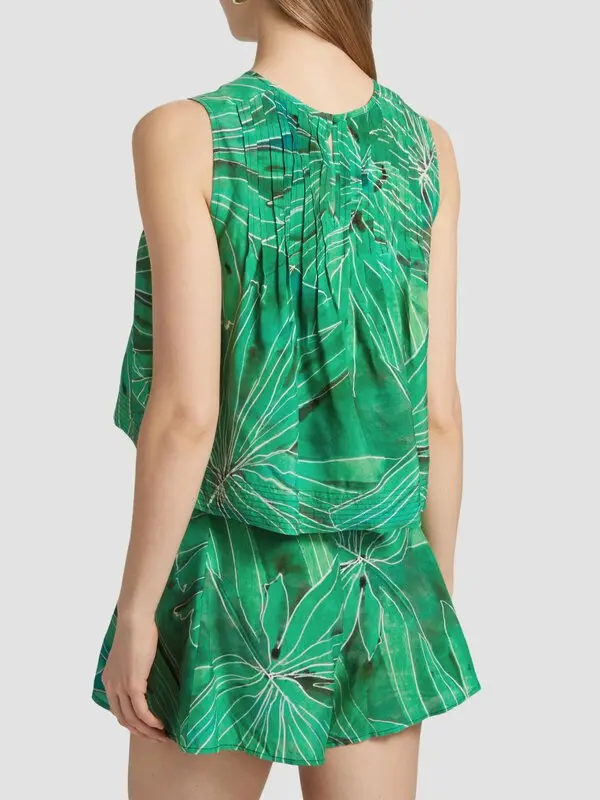 MARIE OLIVER Letta Botanical Print Sleeveless Top