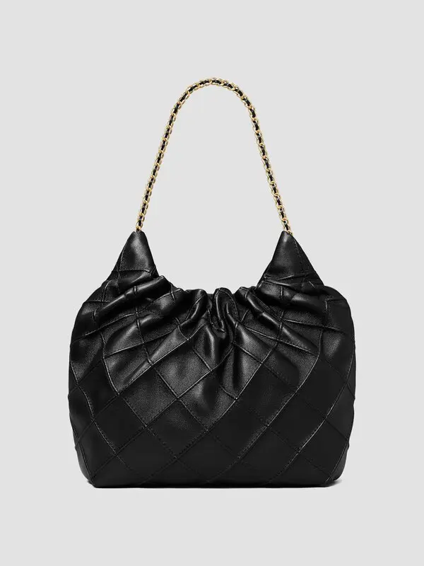 Tory Burch Fleming Mini Leather Hobo Bag