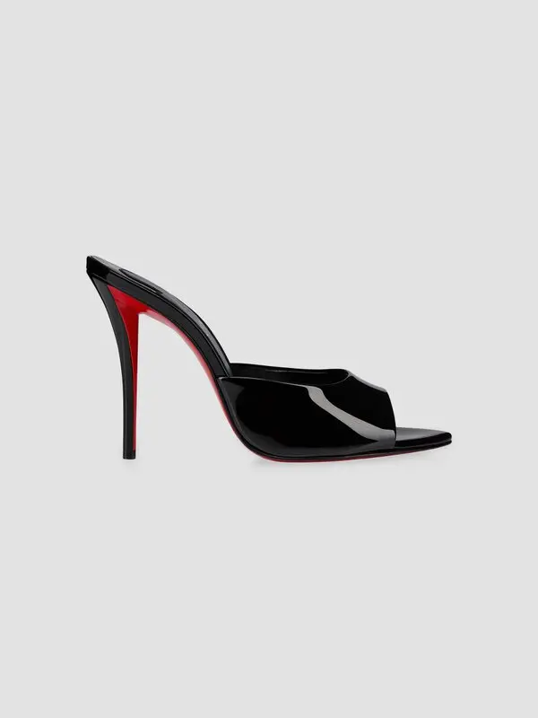 CHRISTIAN LOUBOUTIN Miss Z 100mm Patent Leather Mule Sandals - Black