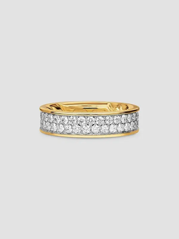 David Yurman Streamline Band Ring In 18k Yellow Gold - Diamond