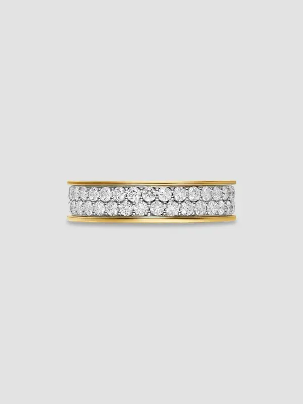 David Yurman Streamline Band Ring In 18k Yellow Gold - Diamond