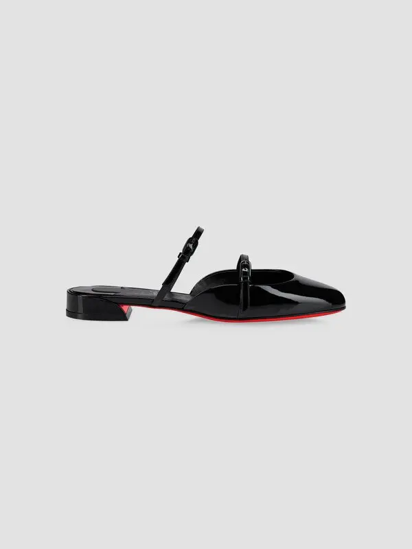 CHRISTIAN LOUBOUTIN Jane Nina Patent Leather Mules - Black