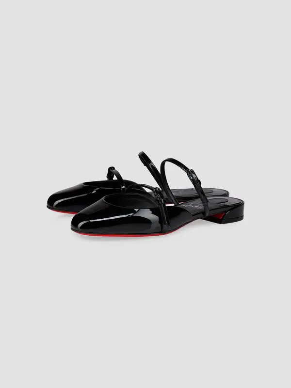 CHRISTIAN LOUBOUTIN Jane Nina Patent Leather Mules - Black