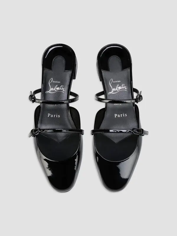 CHRISTIAN LOUBOUTIN Jane Nina Patent Leather Mules - Black