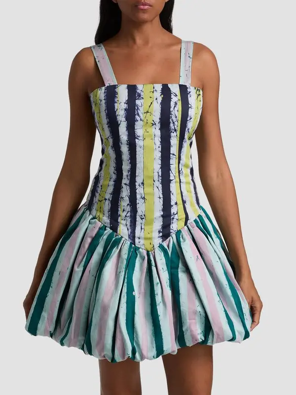 BUSAYO Ayoife Striped Cotton Minidress