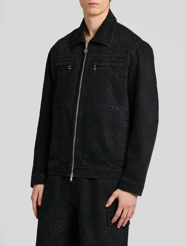 Casablanca Monogram Full-zip Denim Jacket