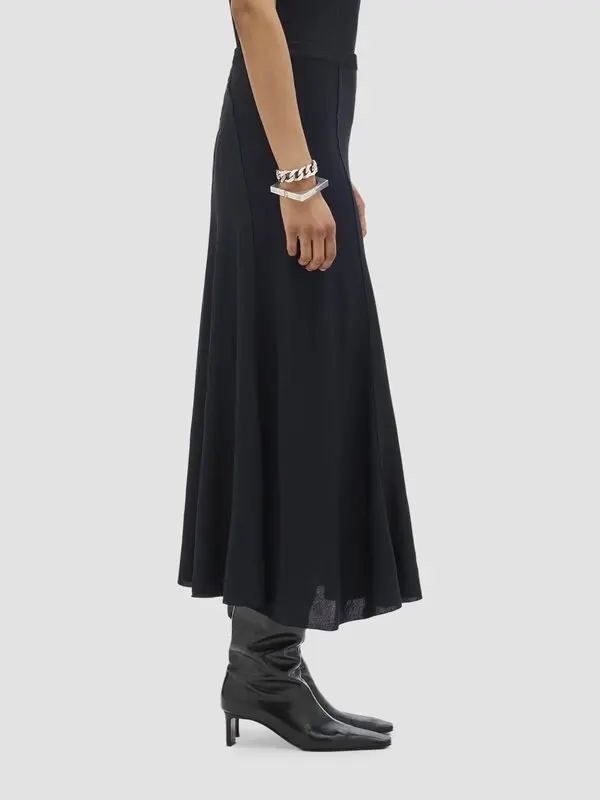Another Tomorrow Seamed Flare Skirt