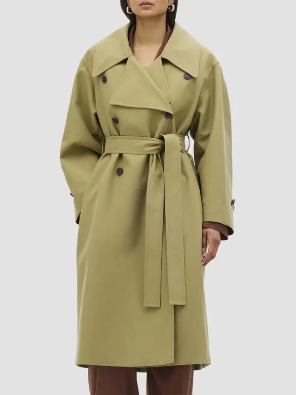 Another Tomorrow Double Face Trench Coat