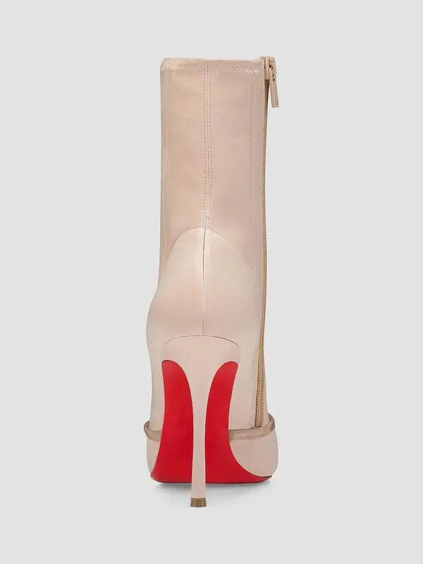 CHRISTIAN LOUBOUTIN Pavlova 100mm Booties In Crepe Satin - Blush