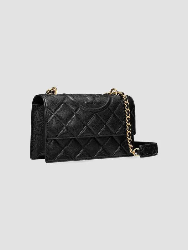 Tory Burch Small Fleming Polished Grain Leather Shoulder Bag