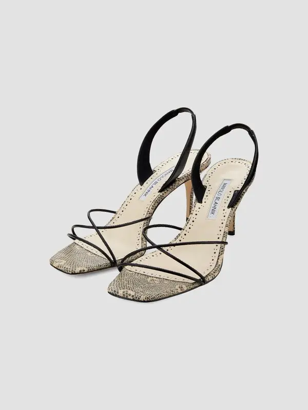 Manolo Blahnik Ninfea Leather Strappy Sandals
