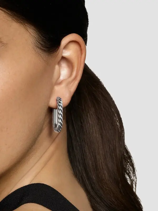 David Yurman Dy Madison Cable Hoop Earrings In Sterling 29.3mm