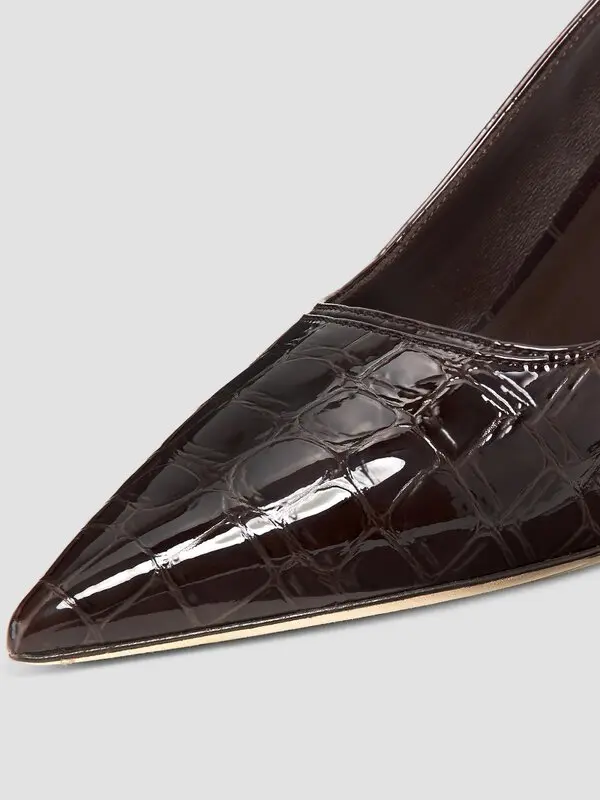JIMMY CHOO Love 85mm Croc-embossed Leather Slingback Pumps