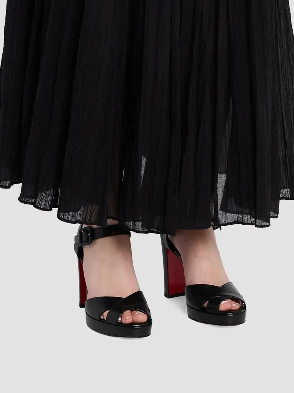 CHRISTIAN LOUBOUTIN Cora 100mm Leather Sandals - Black