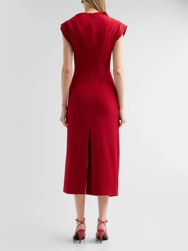 Michael Kors Draped Cocktail Midi Dress