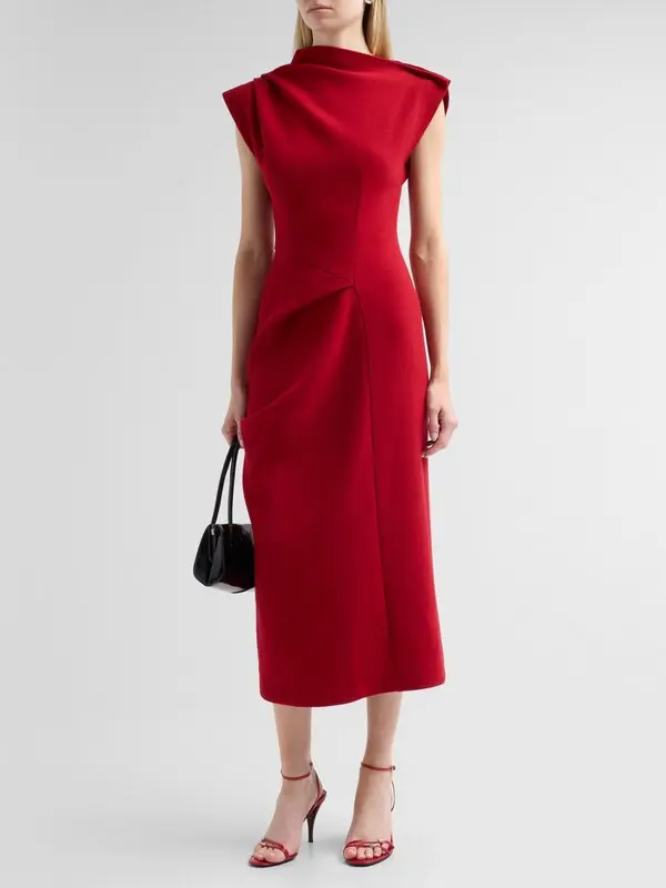 Michael Kors Draped Cocktail Midi Dress