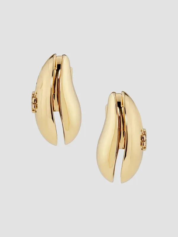 Tory Burch Wave 18k-gold-plated Small Drop Earrings