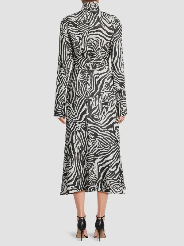 UNDRA CELESTE Joi -print Tie-waist Midi-dress