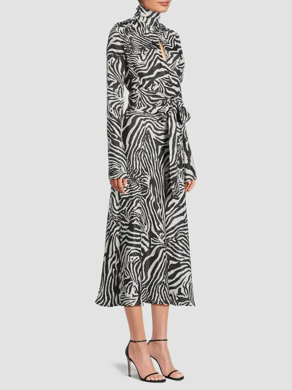 UNDRA CELESTE Joi -print Tie-waist Midi-dress