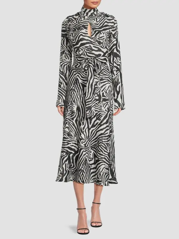 UNDRA CELESTE Joi -print Tie-waist Midi-dress