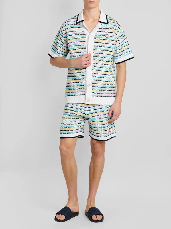 Casablanca Tuck-stitch Cotton Shorts