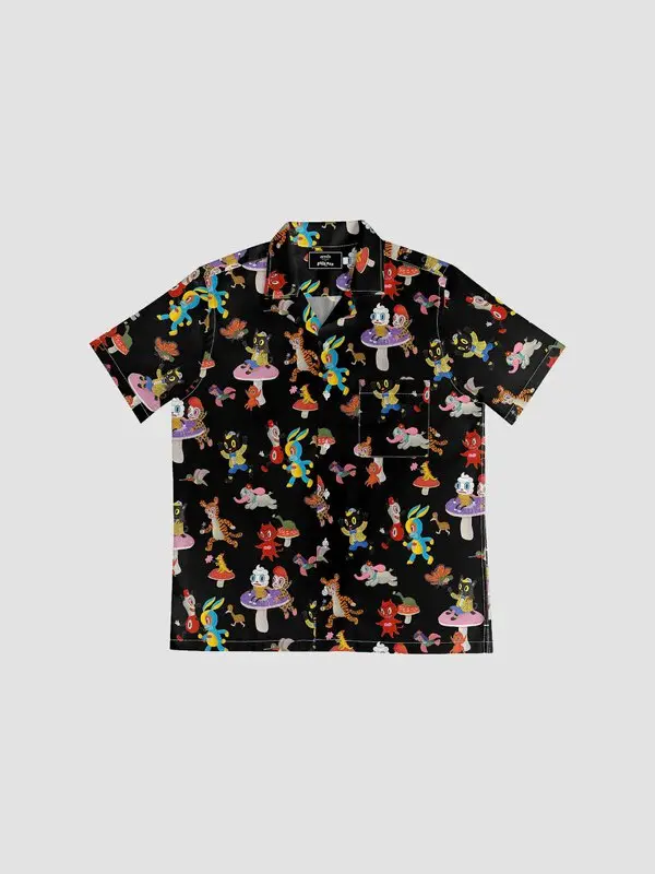 ARRELS BARCELONA Printed Regular-fit Camp Shirt - Black