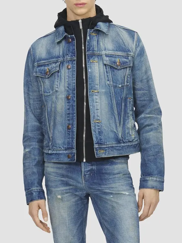 Alexander McQueen Distressed Cotton Denim Jacket