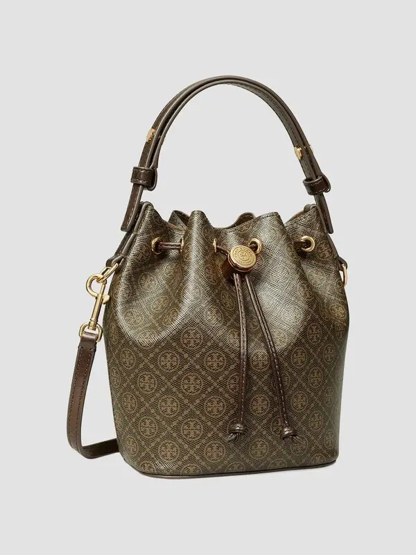 Tory Burch Mini T-monogram Canvas Bucket Bag
