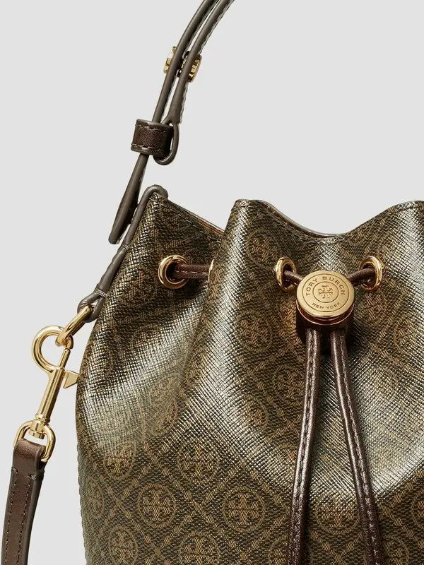 Tory Burch Mini T-monogram Canvas Bucket Bag