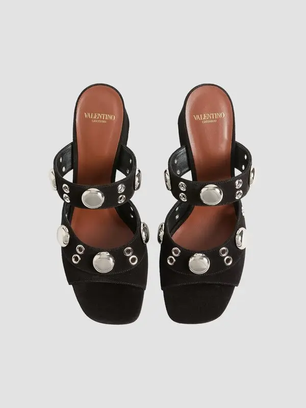 Valentino Garavani Nellcote 75mm Slide Sandals In Split Leather
