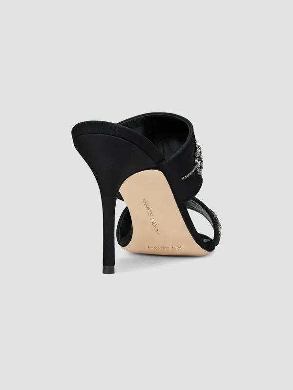 Manolo Blahnik Ralota Crystal-embellished Silk Sandals