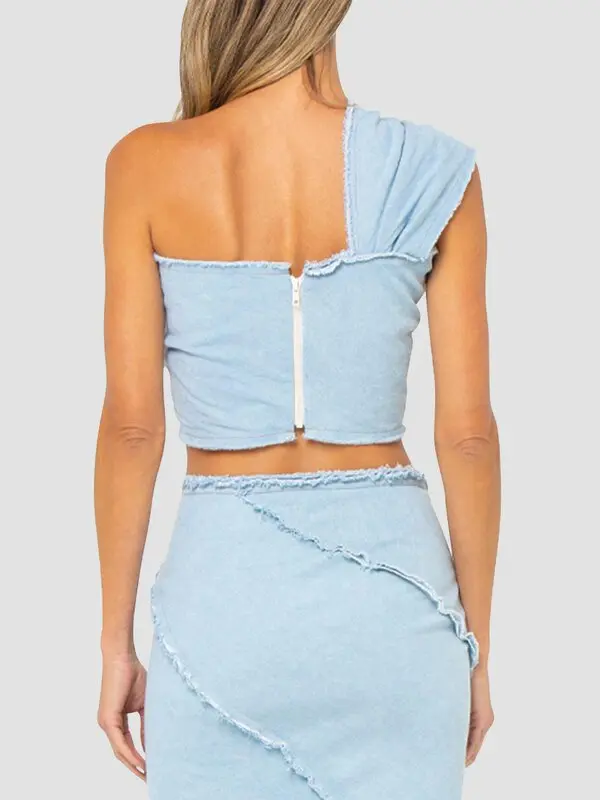 JBQ Sol One-shoulder Neckline Cotton Top