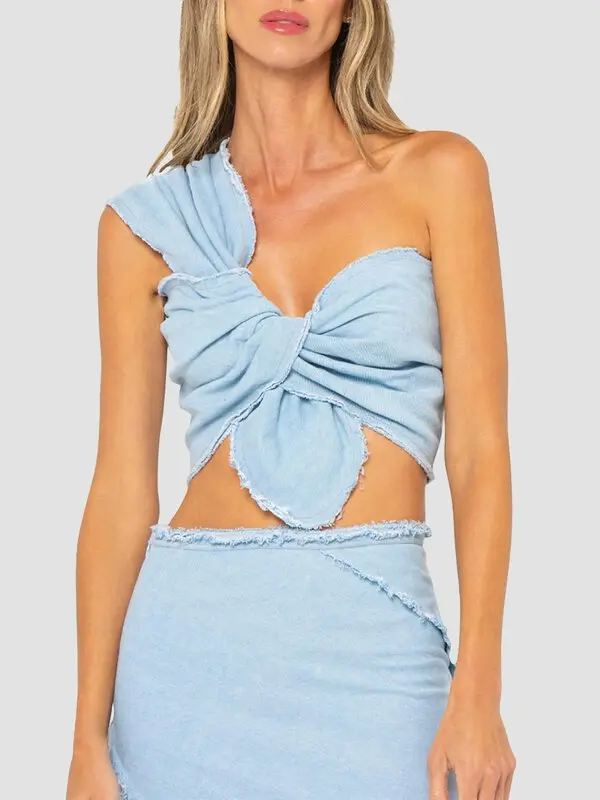 JBQ Sol One-shoulder Neckline Cotton Top