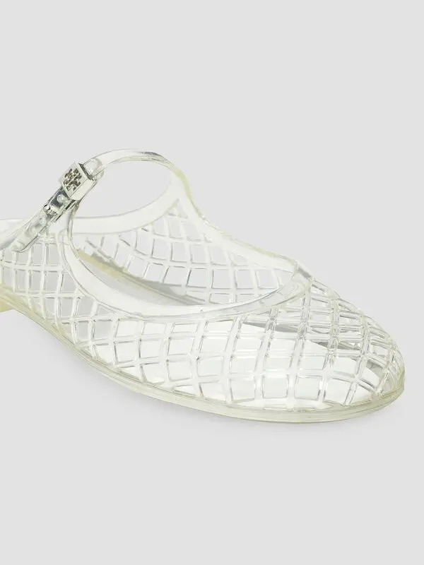 Tory Burch Mellow Jelly Mary Jane Flats - Clear Silver
