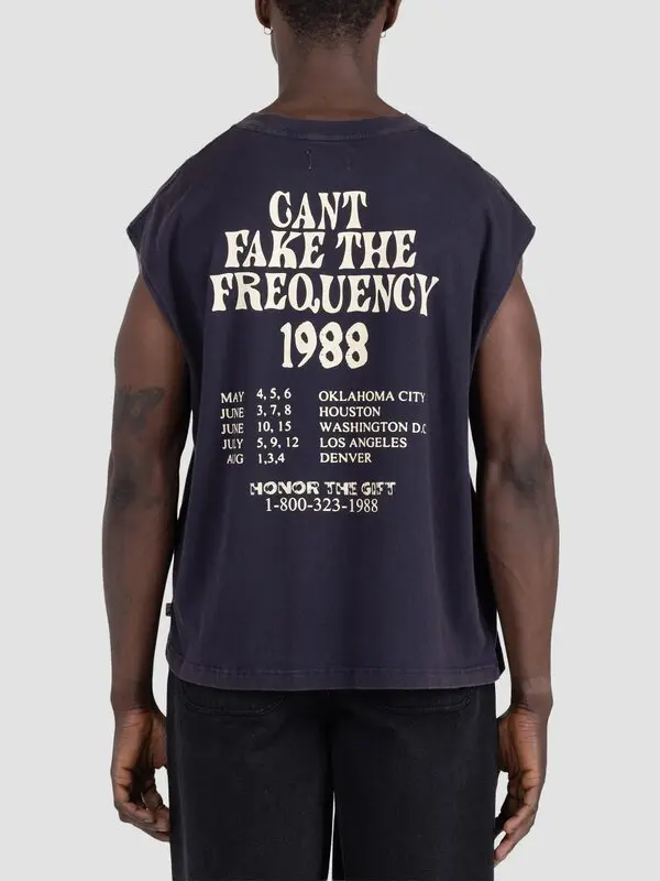 HONOR THE GIFT The Frequency Cotton Jersey Tank - Navy