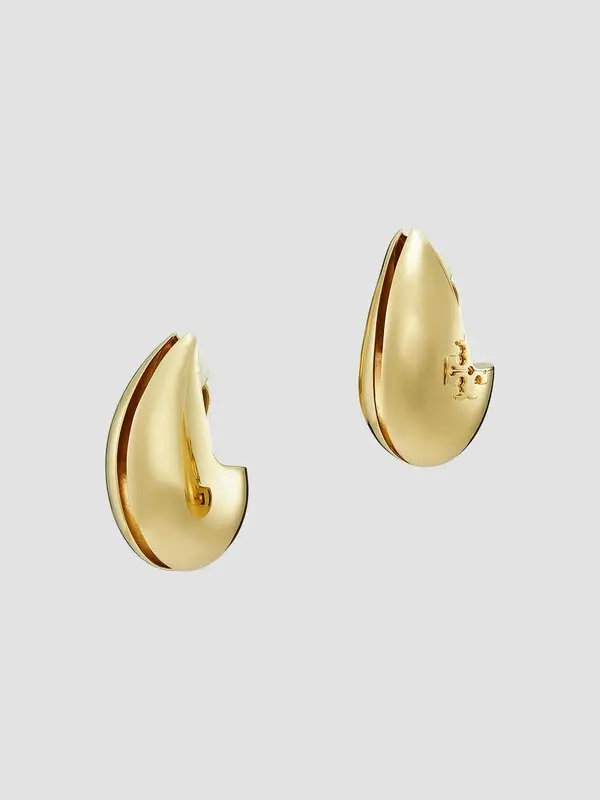 Tory Burch Wave Goldtone Or Silvertone Clip-on Earrings - Light Brass