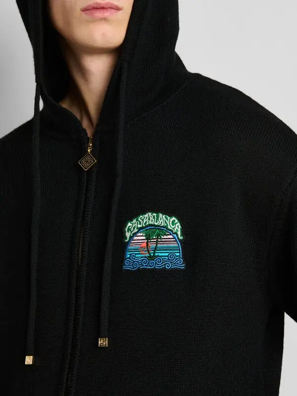 Casablanca Palm Tree Cotton Full-zip Hoodie